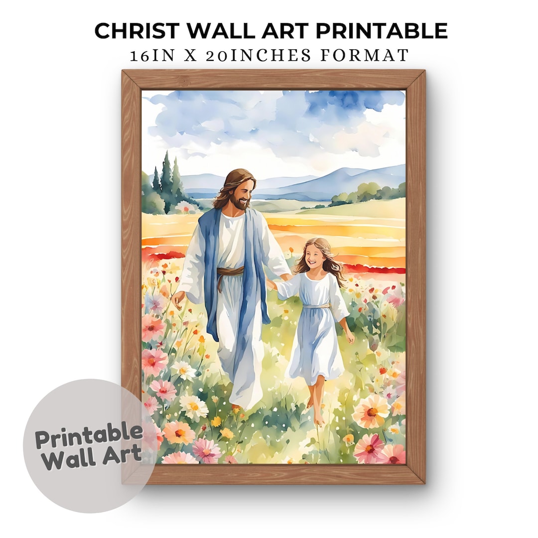 Jesus Walks With Me Christian Home Decor Bible Verse Art Print ...