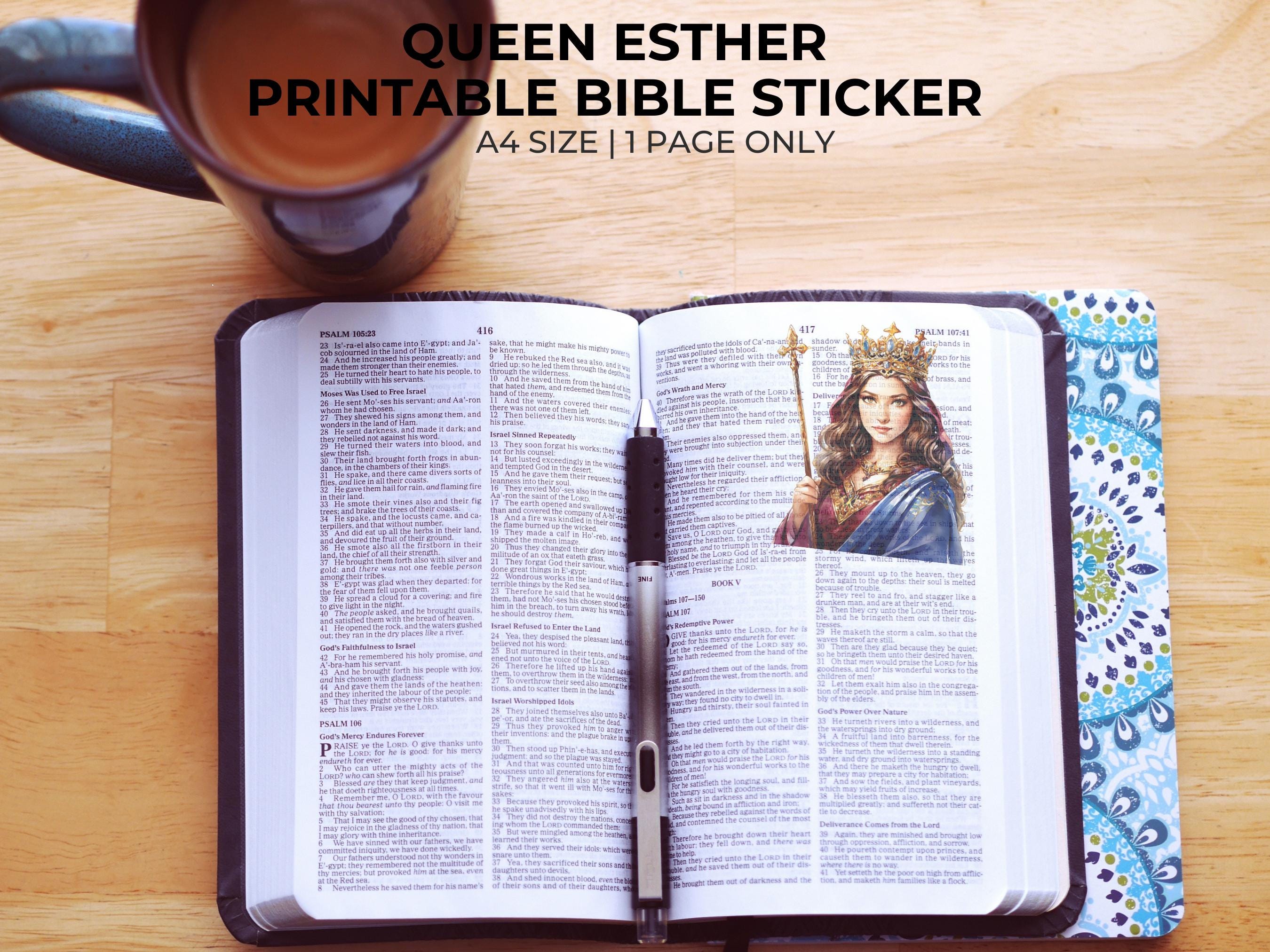 Printable Queen Esther Bible Stickers, Bible Journaling, Faith Planner ...