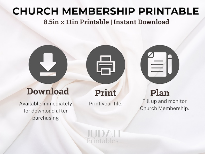 Church Directory Membership Printable Form A4 PDF | Church Membership ...