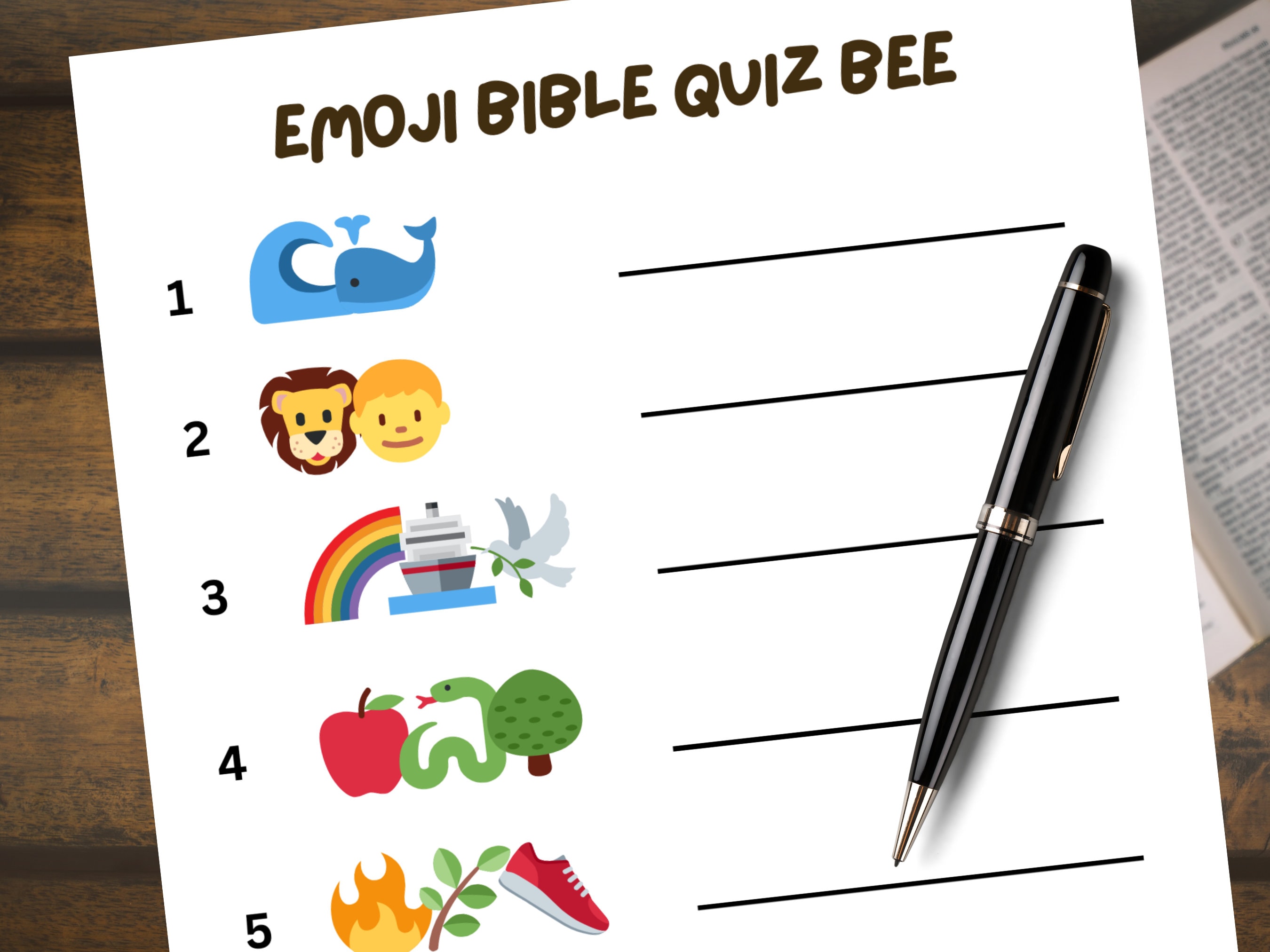 Bible Games, Fun Emoji Bible Quiz, Church Bible Games for Kids, Teens ...