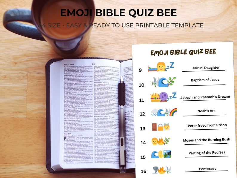 Bible Games, Fun Emoji Bible Quiz, Church Bible Games for Kids, Teens ...
