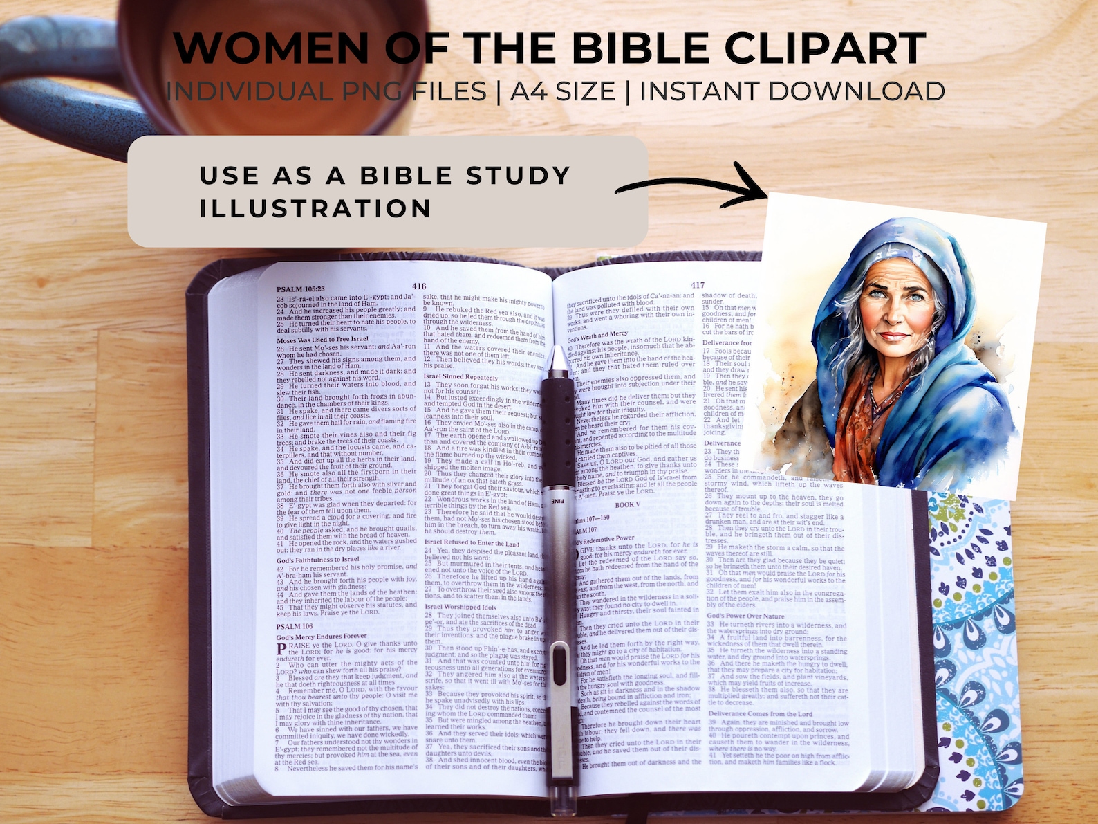 Women of the Bible Clip Art Bundle Ruth, Queen Esther, Mary, Samaritan ...