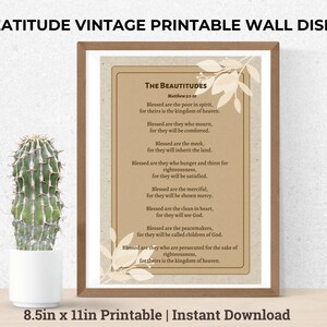 Beatitudes Christian Wall Art Printable Scripture Wall Art Modern ...