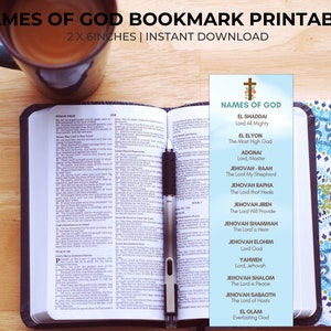 Names of God Bookmark Printable PDF | Christian Evangelism Tool ...