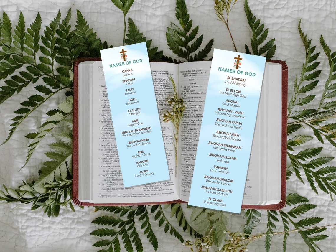 Names of God Bookmark Printable PDF Christian Evangelism Tool Double ...