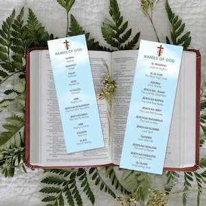 Names of God Bookmark Printable PDF | Christian Evangelism Tool ...
