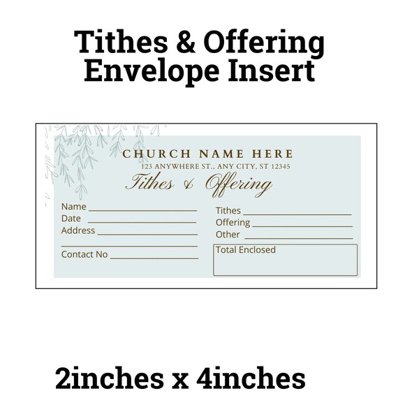 Tithes and Offering Envelope Insert Canva Editable Template - Etsy Canada