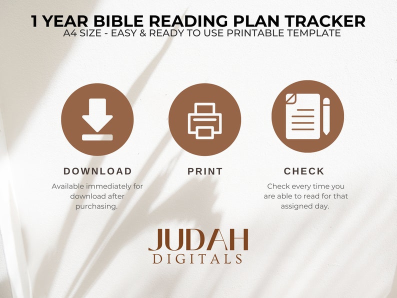 Printable Bible Reading Plan A4 PD, One Year Bible Reading Tracker - Etsy