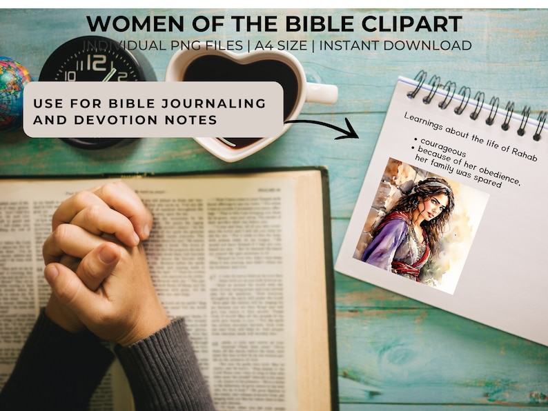 Women of the Bible Clip Art Bundle Ruth, Queen Esther, Mary, Samaritan ...