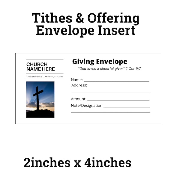 Church Tithes and Offering Envelope Insert Template Editable - Etsy Canada