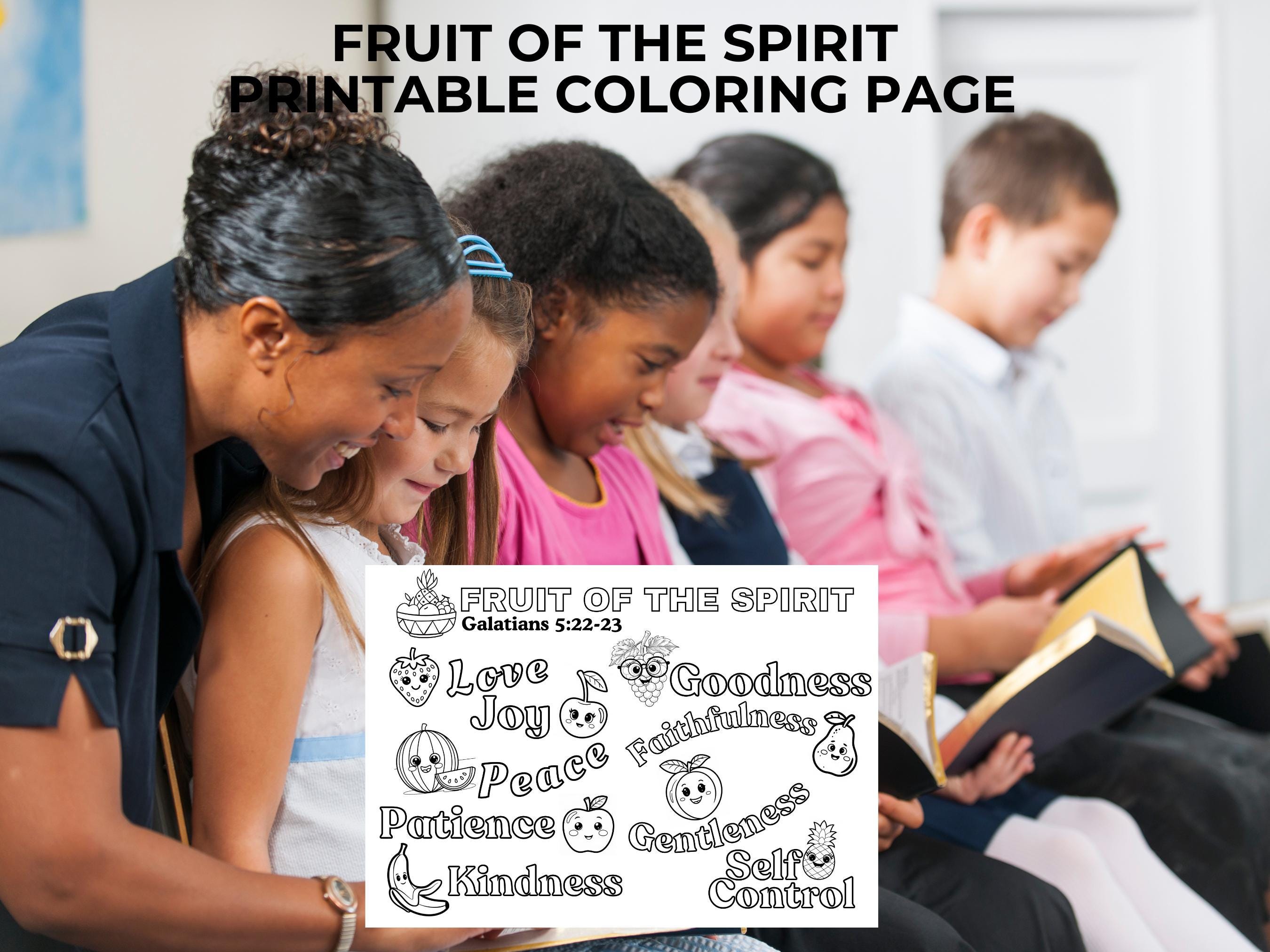 Fruit of the Spirit Coloring Page for Kids | A4 Size PDF & PNG ...