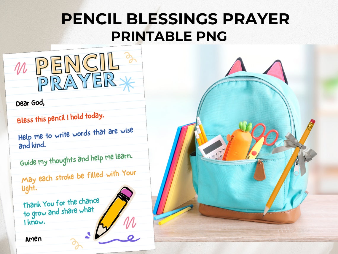 Pencil Prayer Tag | Backpack Blessing Kit | Back to School Blessing ...