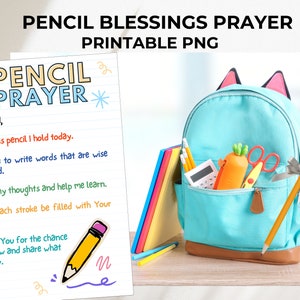 Pencil Prayer Tag | Backpack Blessing Kit | Back to School Blessing ...