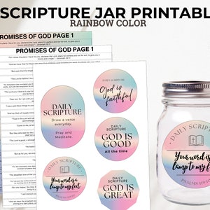 Scripture Jar Rainbow Printable, Bible Verse Jar Scripture Printable ...