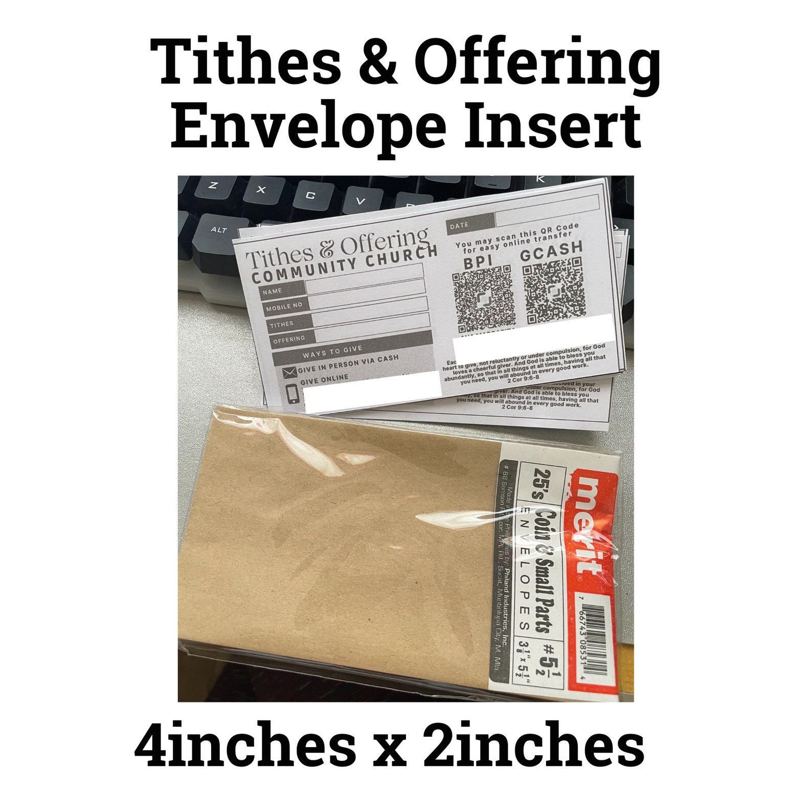 Tithes and Offering Envelope Insert Canva Editable Template Church ...