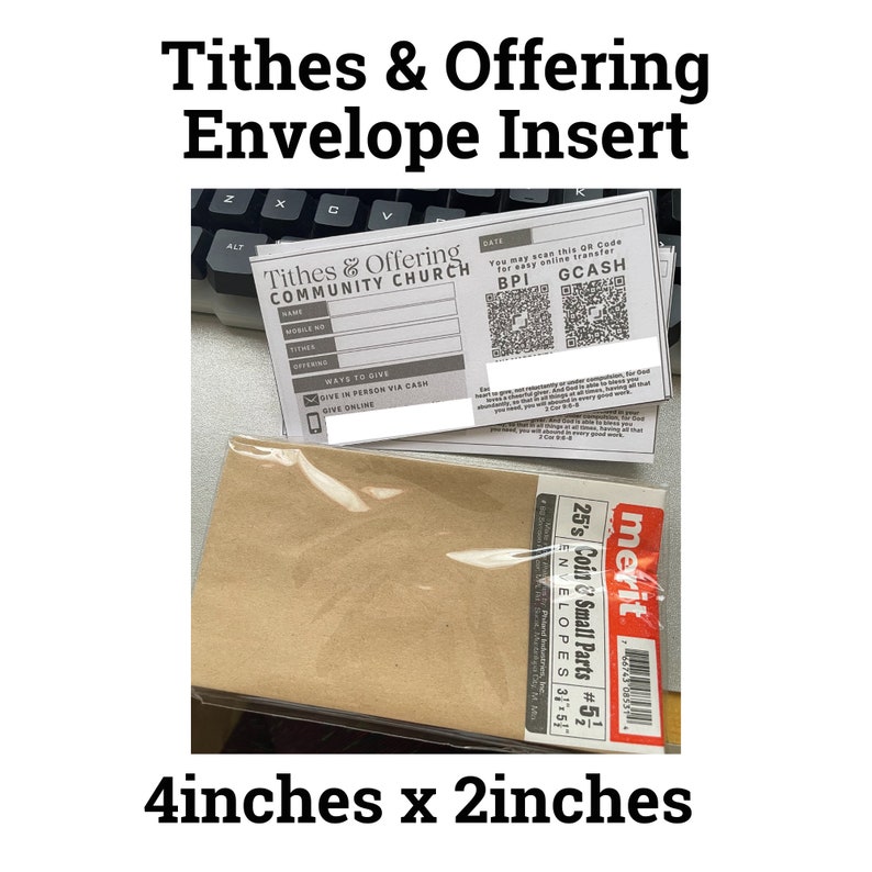 Tithes and Offering Envelope Insert Canva Editable Template Church ...