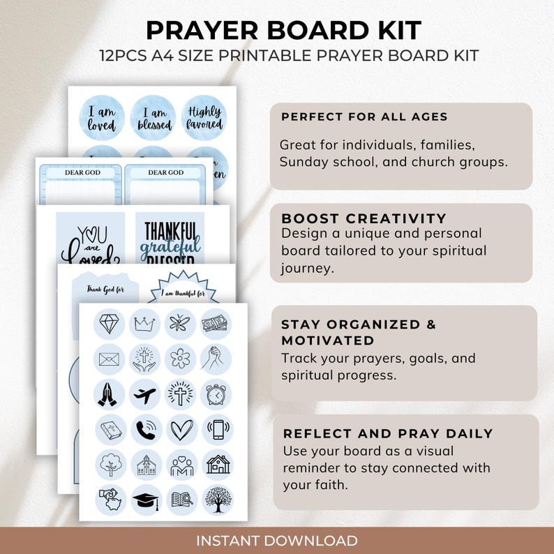 Prayer Board Kit Printable | DIY Prayer Board & Vision Board Printable ...