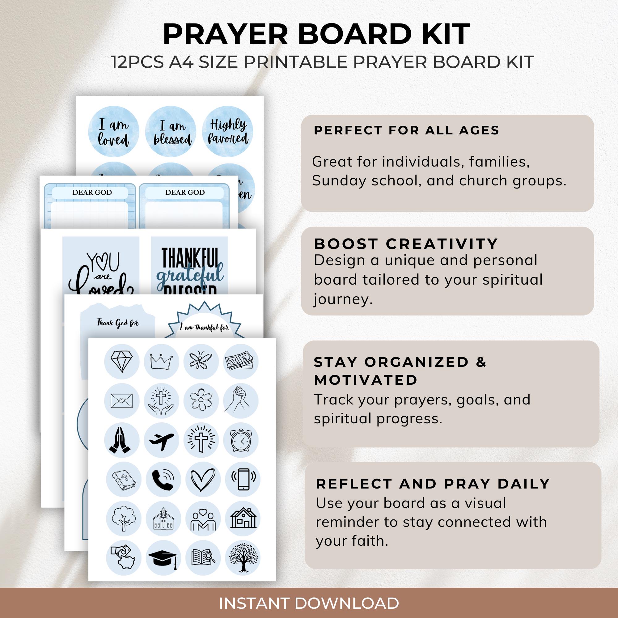 Prayer Board Kit Printable | DIY Prayer Board & Vision Board Printable ...