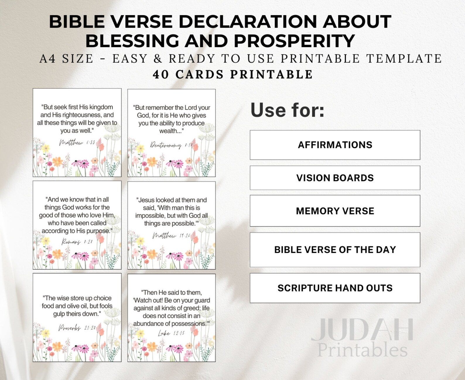 Bible Verse About Blessings and Prosperity Printable Scripture, Bible ...