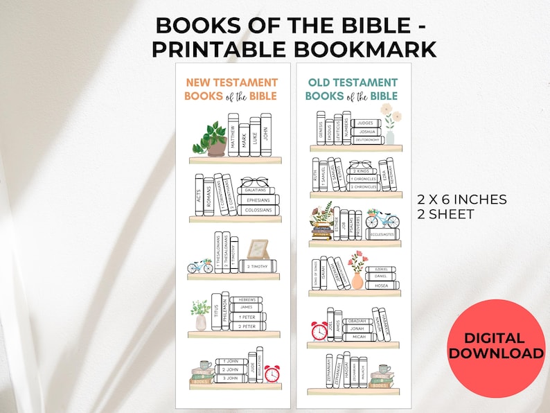 Books of the Bible Printable Bookmark, Bible Book Reading Tracker ...