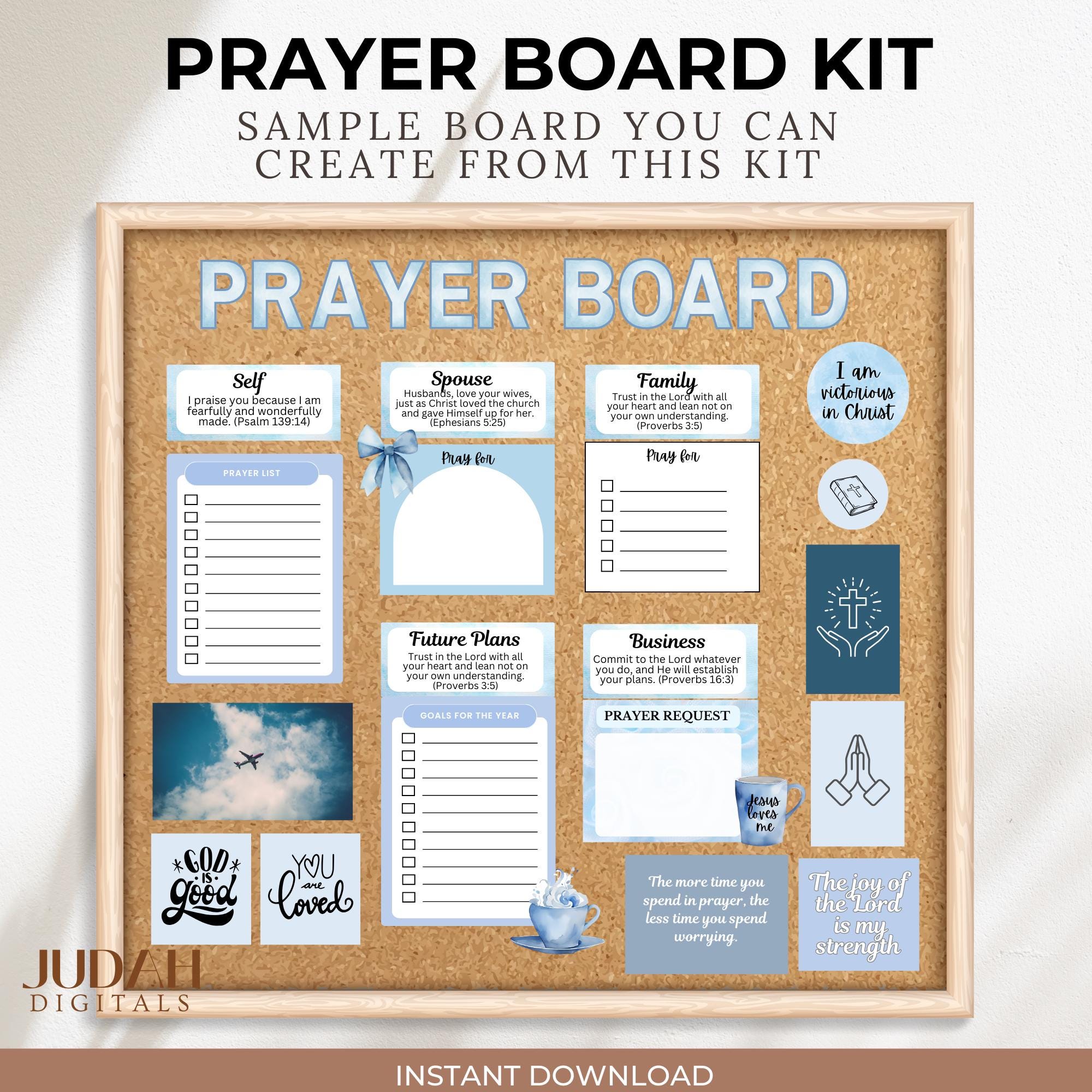 Prayer Board Kit Printable | DIY Prayer Board & Vision Board Printable ...