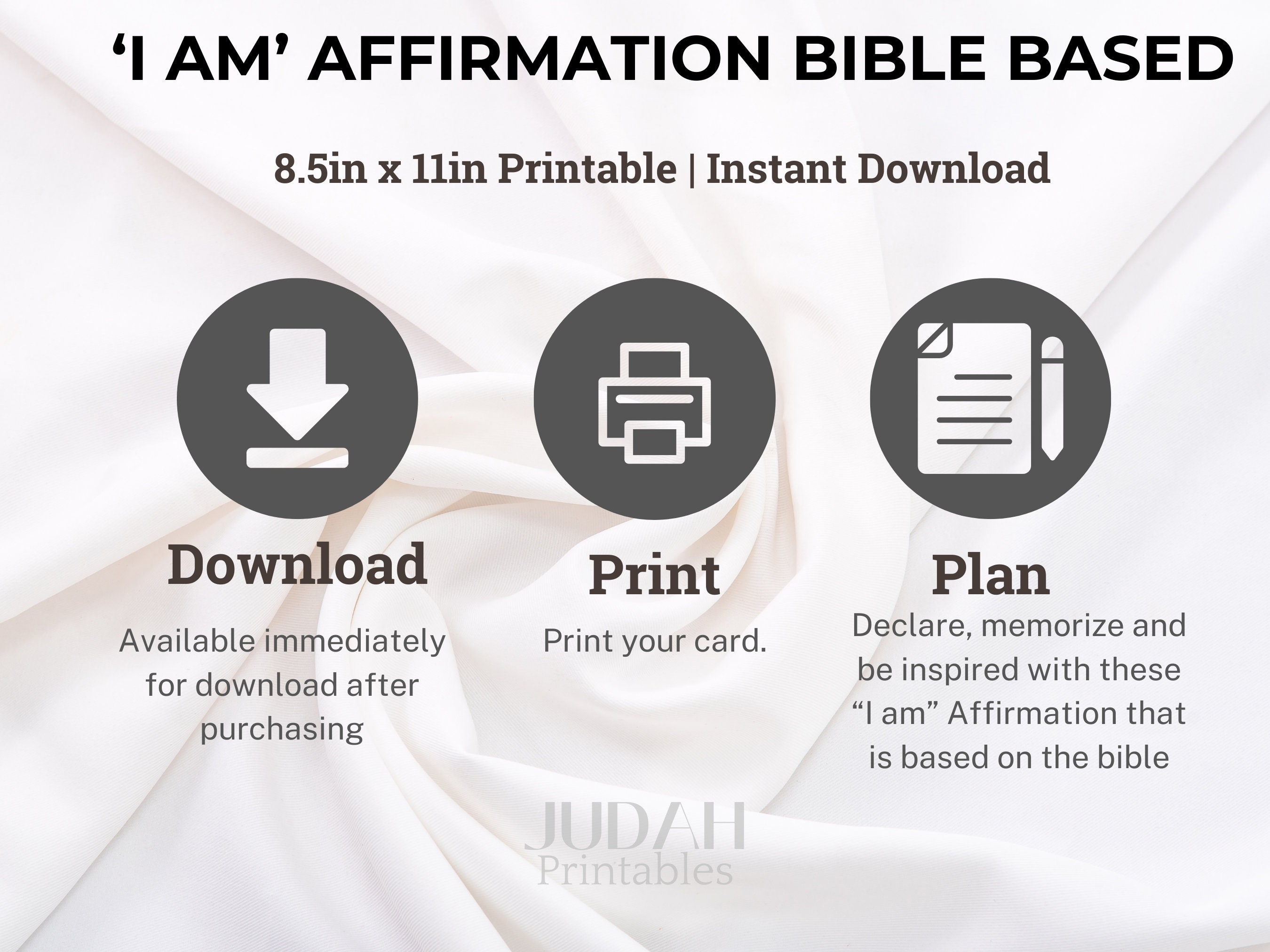 I Am Affirmation Bible Based A4 PDF Printable, Daily Affirmations ...