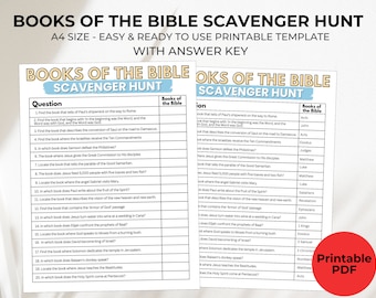 Books of the Bible Scavenger Hunt Game Printable Church Game Women's ...