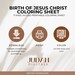 Birth of Jesus Christ Coloring Sheet Printable, Christmas Kids Activity ...