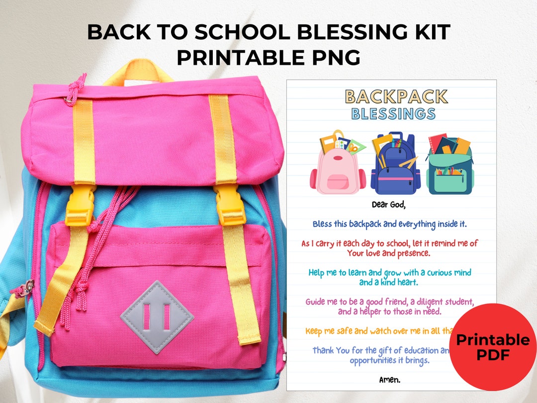 Backpack Blessing Printable Gift Tag | Editable Back to School Blessed ...