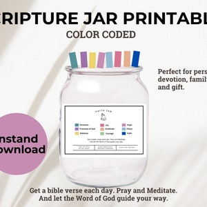 Scripture Jar Printable | Bible Verse Jar Scripture Printable | Bible ...