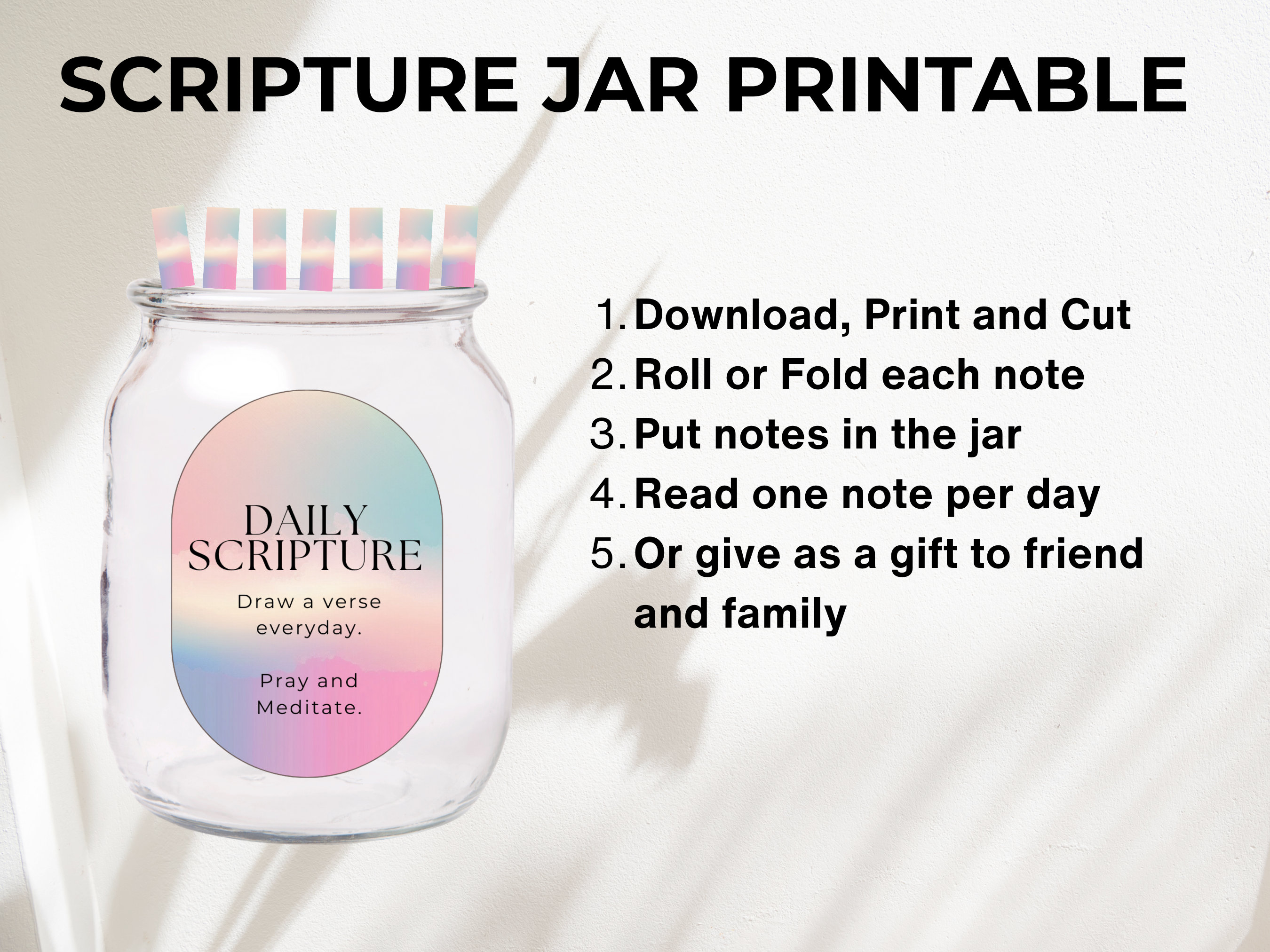 Scripture Jar Rainbow Printable, Bible Verse Jar Scripture Printable ...