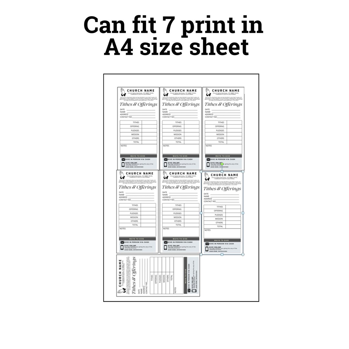 Church Giving Form Template | Tithes and Offering Envelope Insert Canva ...