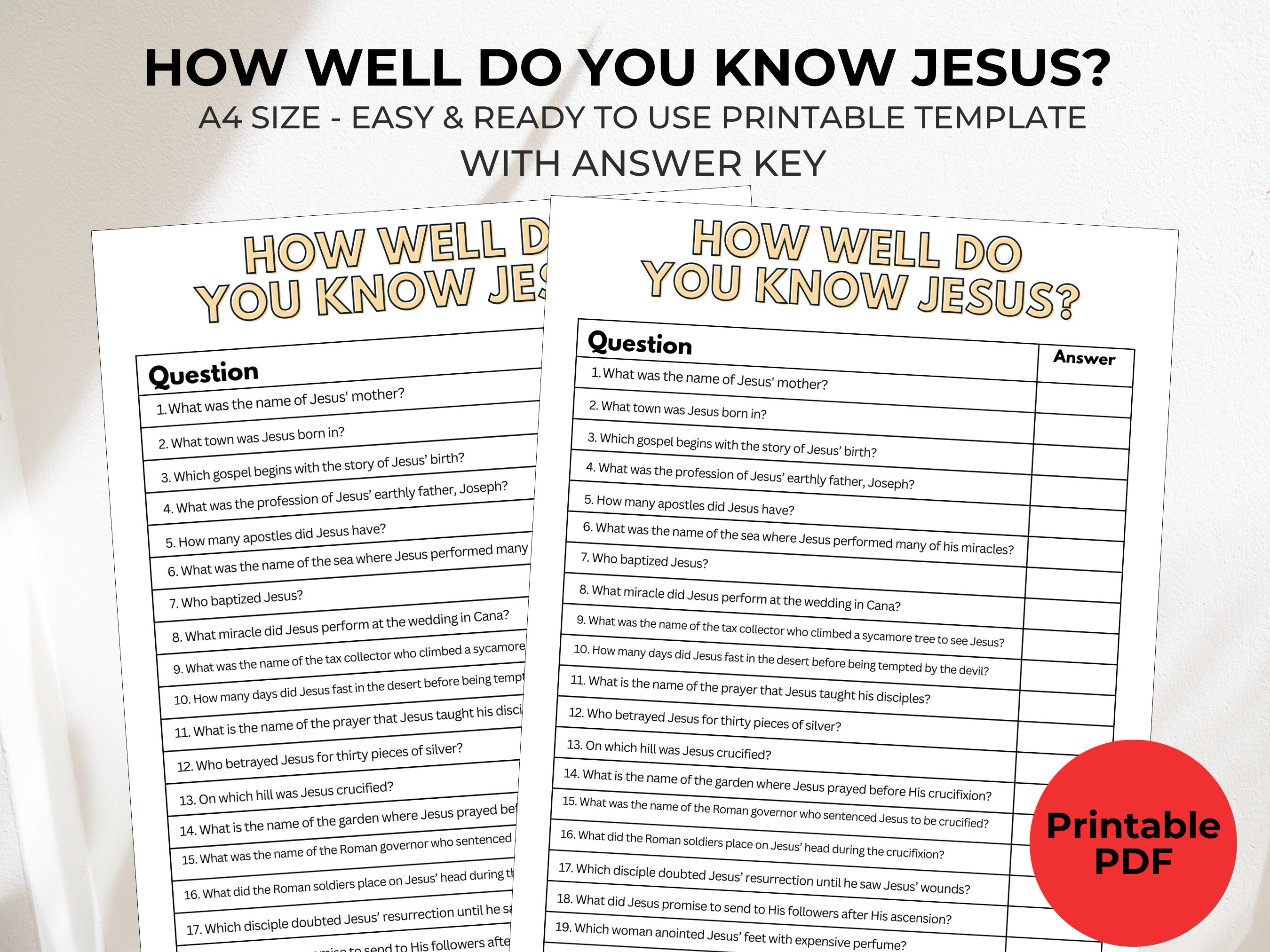 Bible Quiz Game: How Well Do You Know Jesus Trivia Quiz for Kids ...