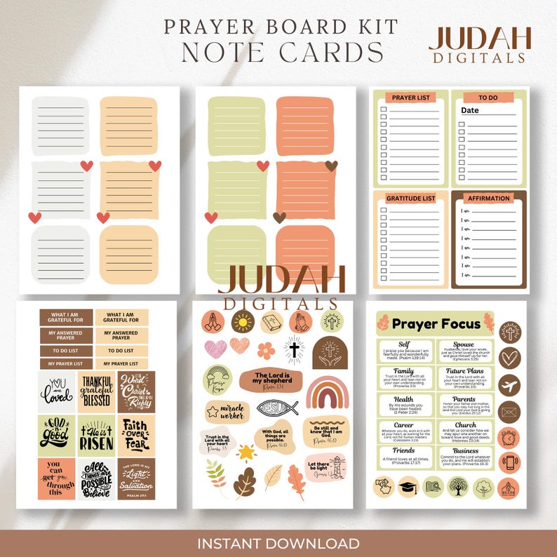 DIY Prayer Board Kit Printable, DIY, Vision Board for Faith Goals ...