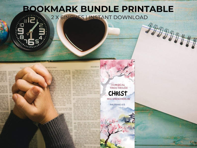 Bible Verse Bookmarks Printable - 6 Japanese Scenery, Faith-inspired ...