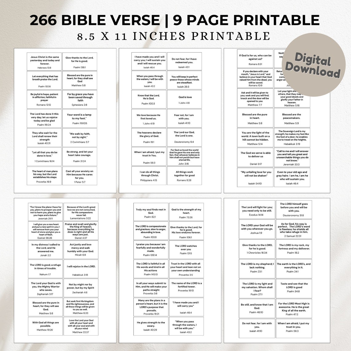 266 Printable Bible Verse Printable Scripture Bible Journaling Vision ...