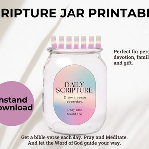 Scripture Jar Rainbow Printable, Bible Verse Jar Scripture Printable ...