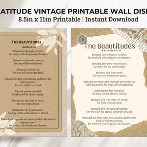 Beatitudes Christian Wall Art Printable Scripture Wall Art Modern ...