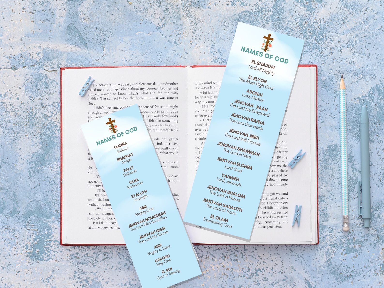 Names of God Bookmark Printable PDF Christian Evangelism Tool Double ...