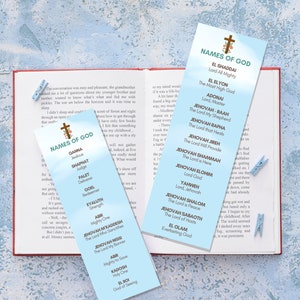Names of God Bookmark Printable PDF | Christian Evangelism Tool ...