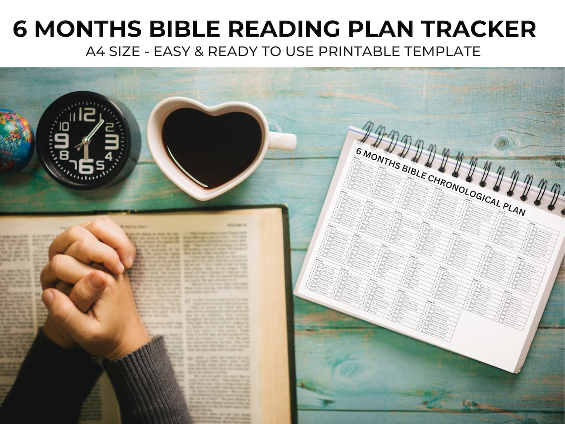 Bible Reading Tracker 6 Months, Bible Study Plan, Chronological Bible ...