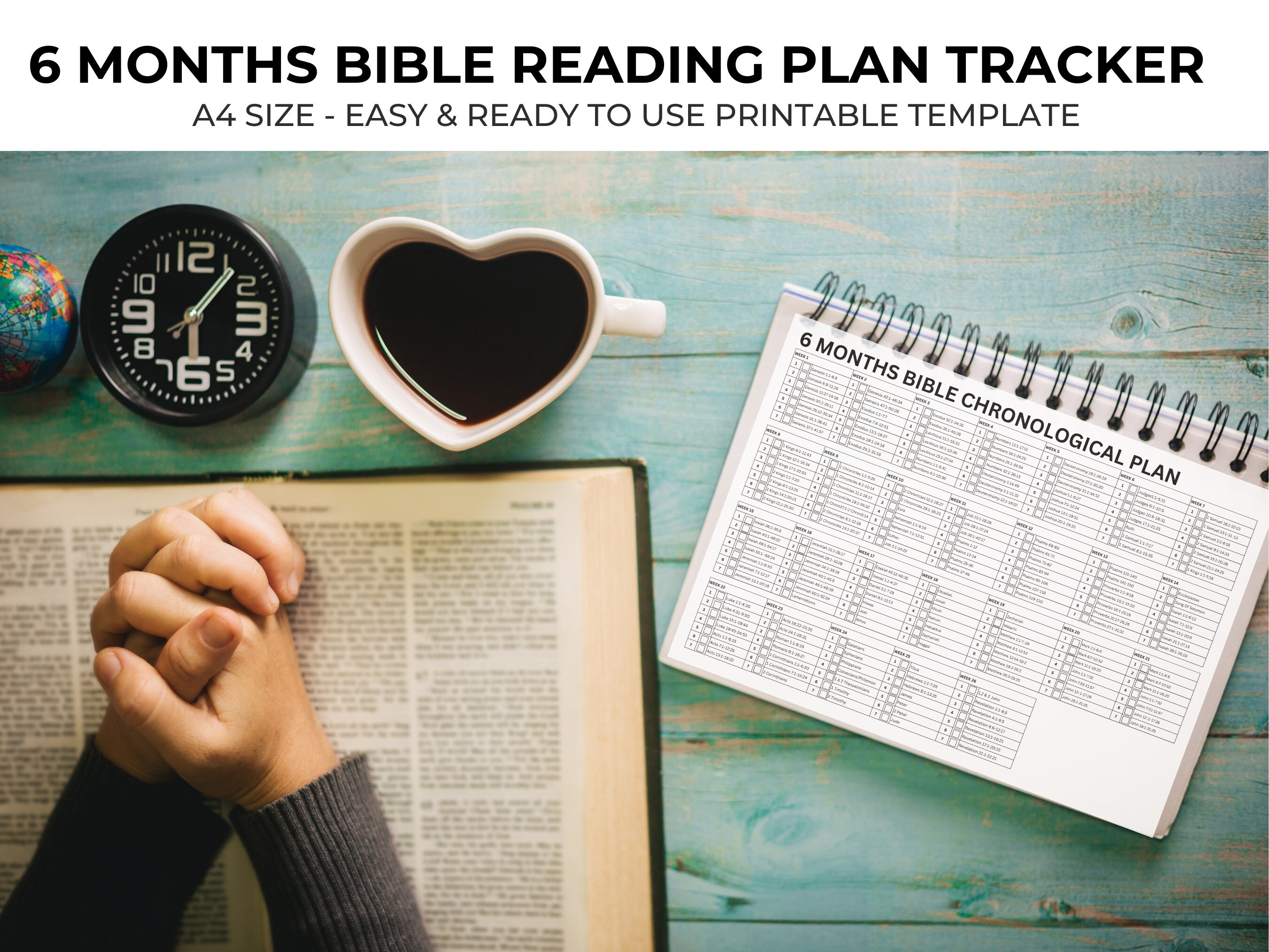 Bible Reading Tracker 6 Months, Bible Study Plan, Chronological Bible ...