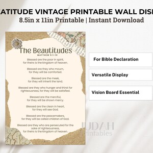Beatitudes Christian Wall Art Printable Scripture Wall Art Modern ...