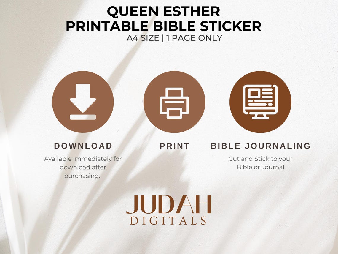 Printable Queen Esther Bible Stickers, Bible Journaling, Faith Planner ...