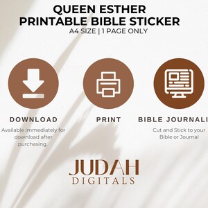 Printable Queen Esther Bible Stickers, Bible Journaling, Faith Planner ...