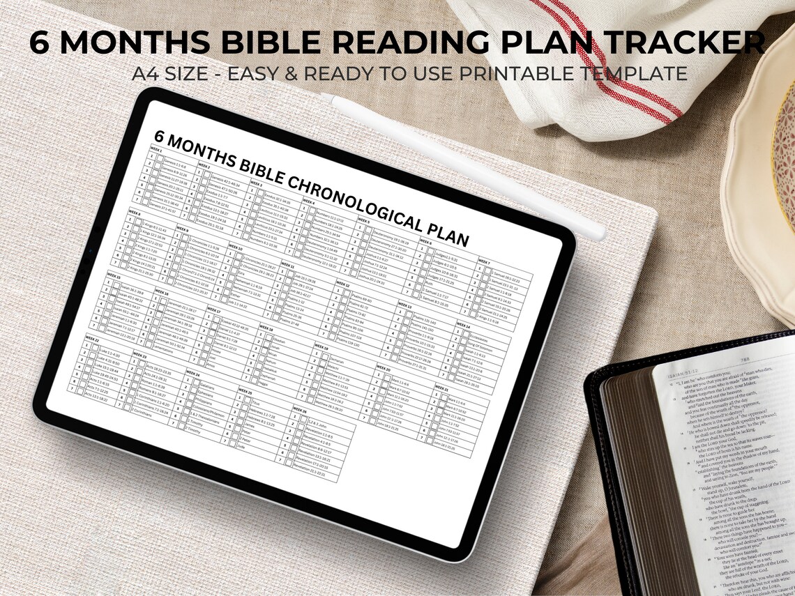 Bible Reading Tracker 6 Months, Bible Study Plan, Chronological Bible ...
