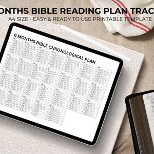 Bible Reading Tracker 6 Months, Bible Study Plan, Chronological Bible ...