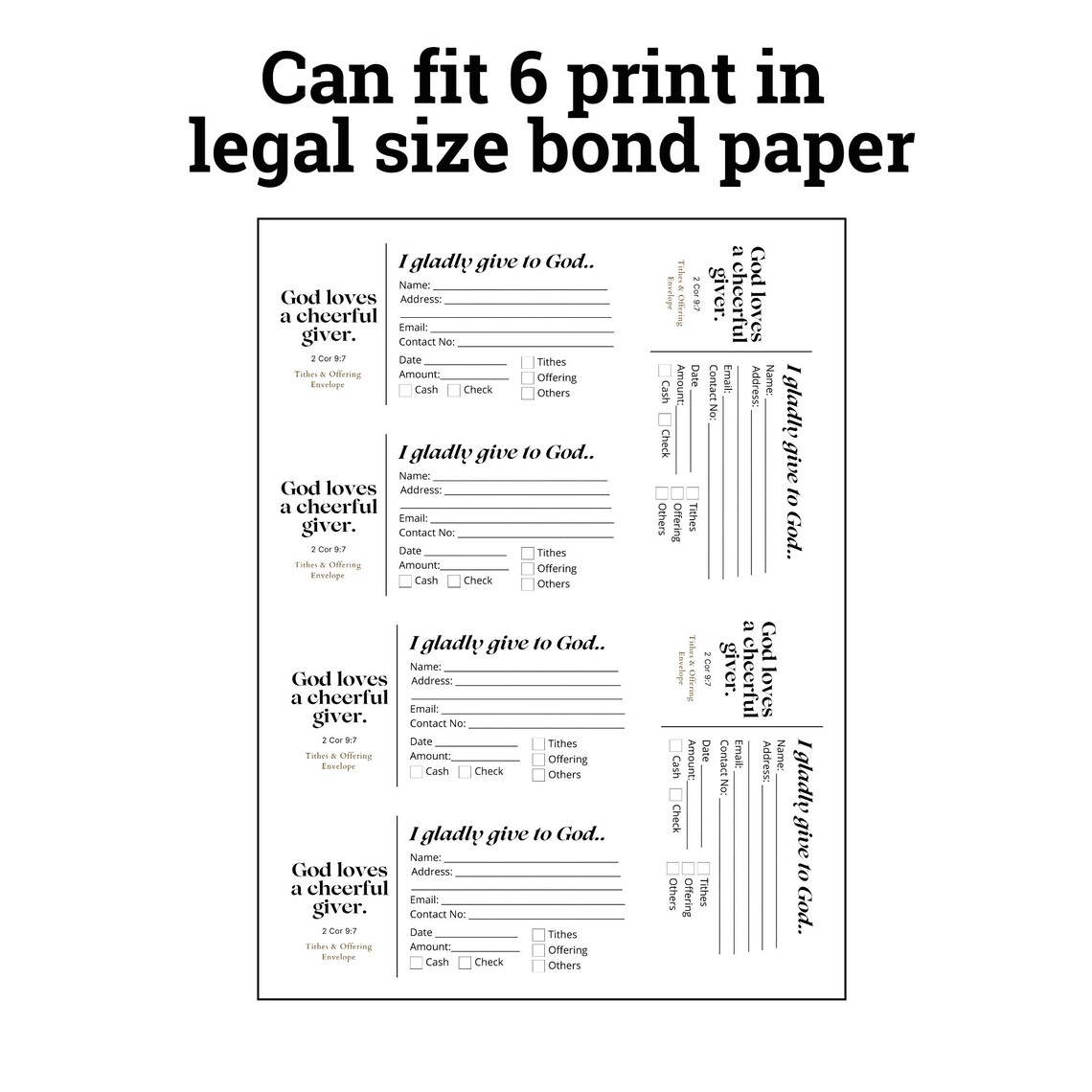 Tithes and Offering Envelope Insert Canva Editable Template ...