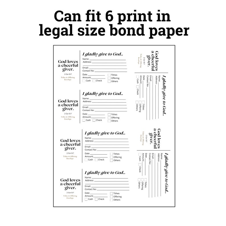 Tithes and Offering Envelope Insert Canva Editable Template ...