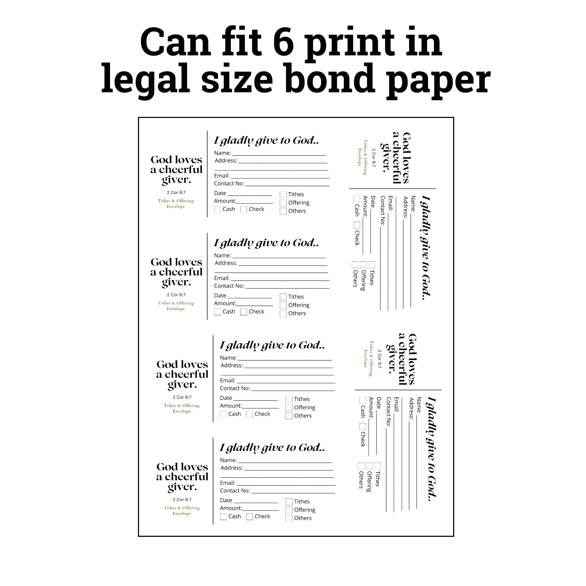 Tithes and Offering Envelope Insert Canva Editable Template ...